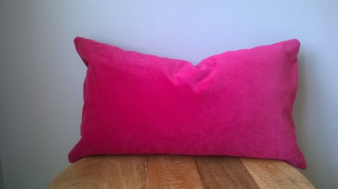 Fuschia Raspberry Pink Berry Cotton Velvet Pillow Cover Euro Sham 16 18 ...