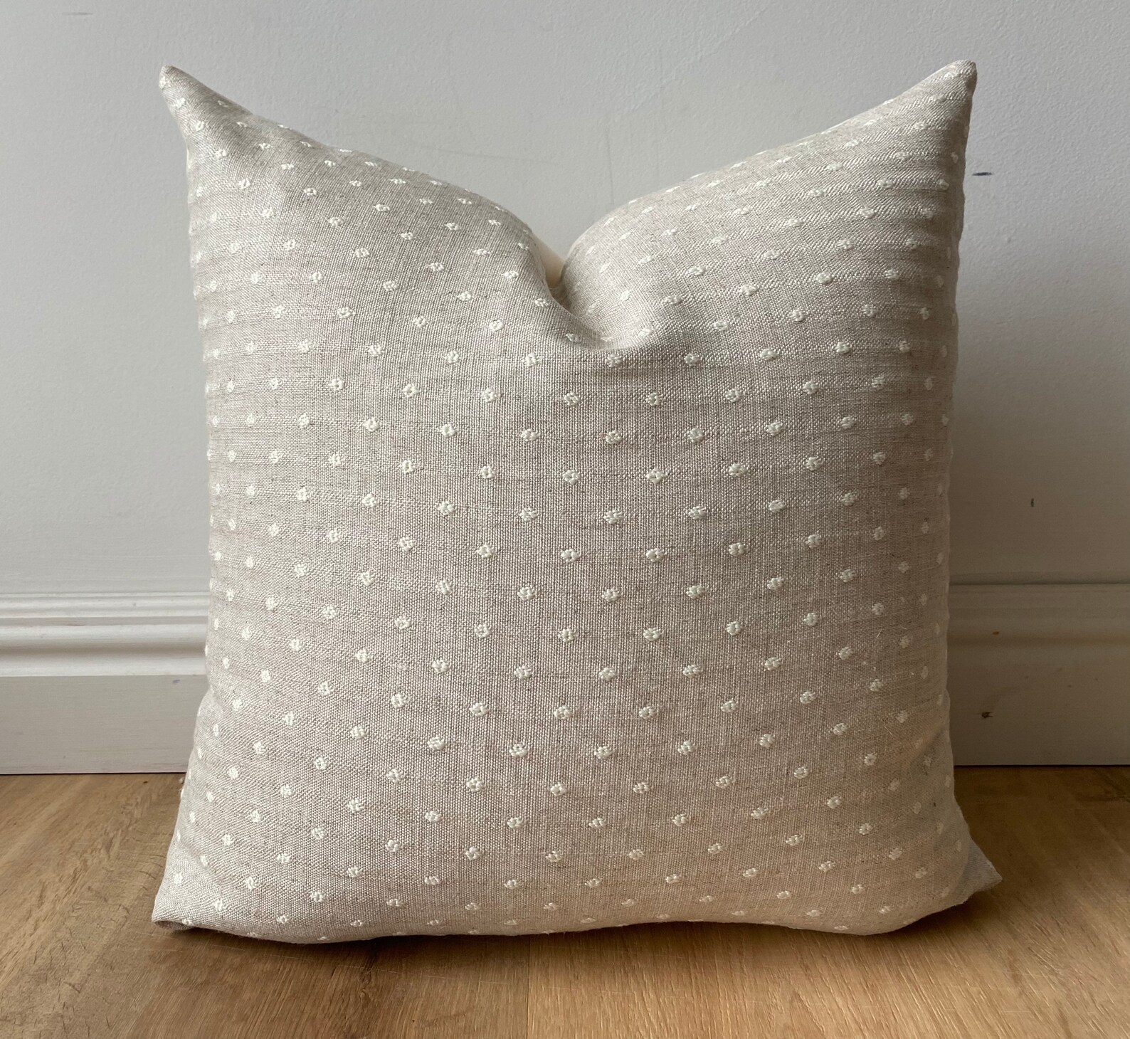 Designer Block Print Floral Blue Beige Classic Nubby Texture - Etsy