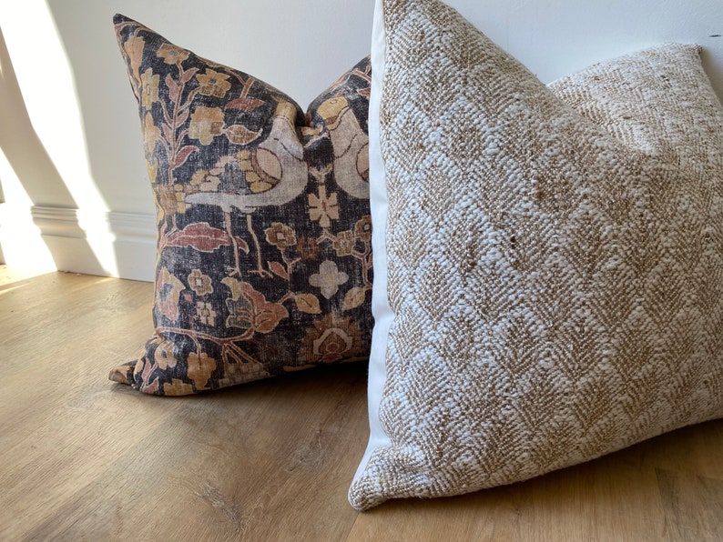 Designer Boho Creamy White Light Brown Beige Wheat Sheaf Pillow Cover ...