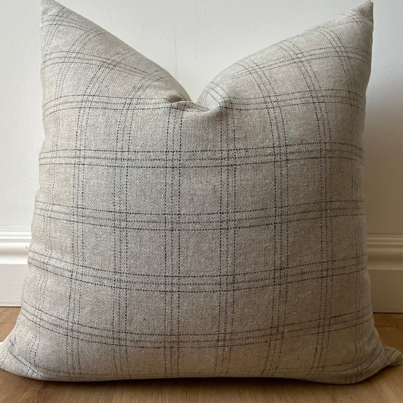 Gray Plaid Pillow - Etsy