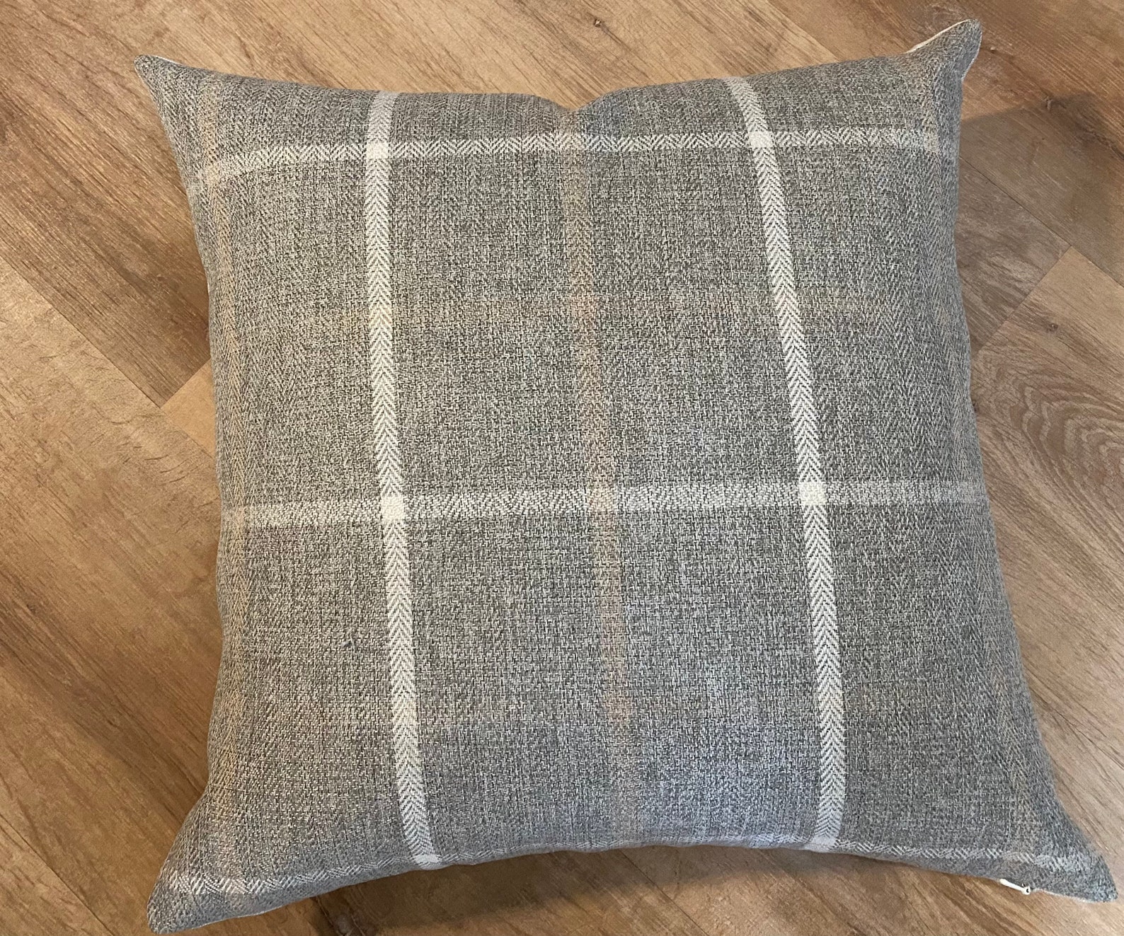Designer Modern Woven Check Windowpane Pillow Cover Light Brown Camel ...