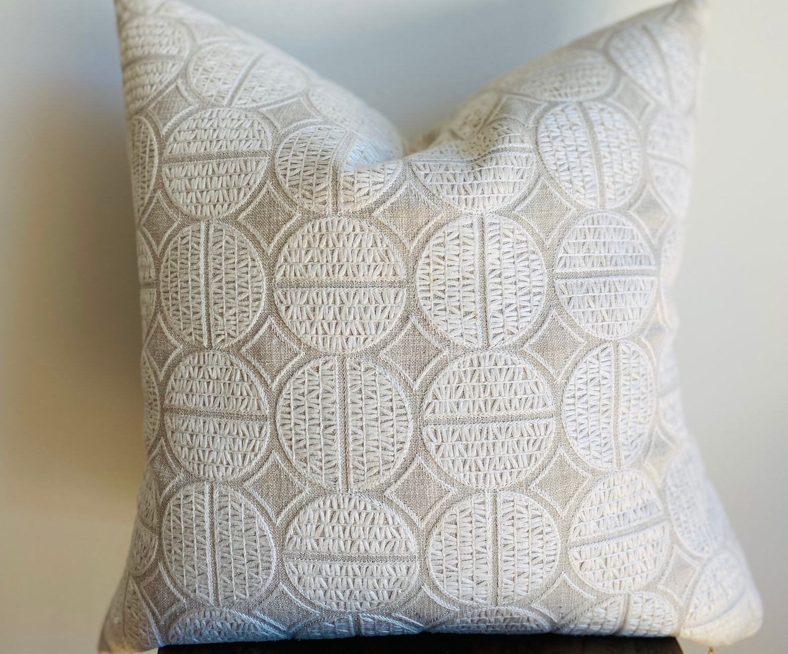 Designer Block Print Floral Blue Beige Classic Nubby Texture - Etsy