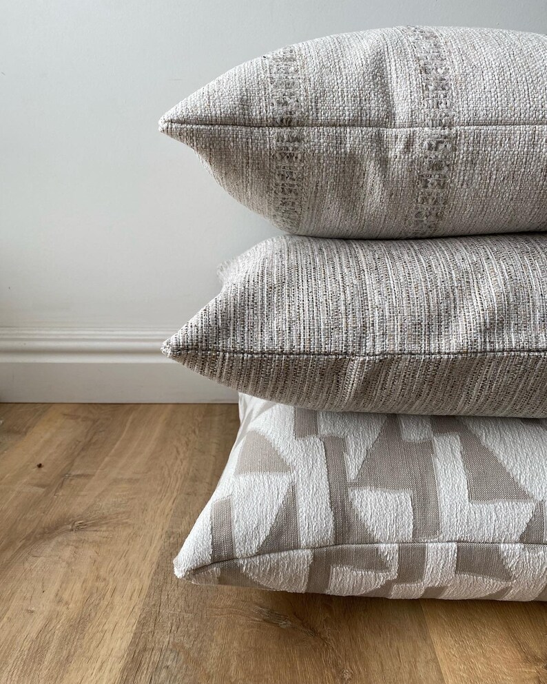 Designer Gray Creamy White Linen Check Classic Windowpane | Etsy