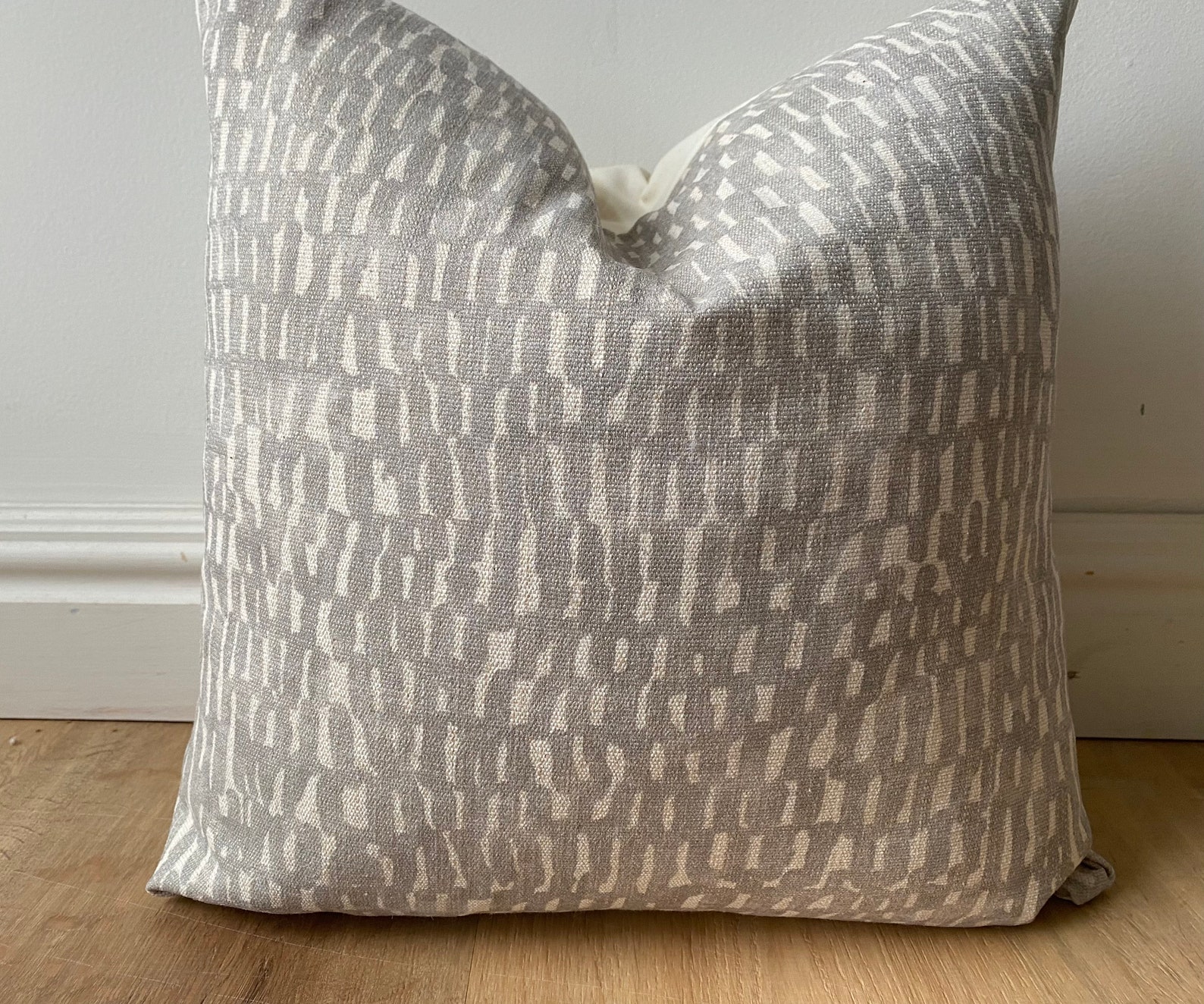 Designer Block Print Floral Blue Beige Classic Nubby Texture - Etsy