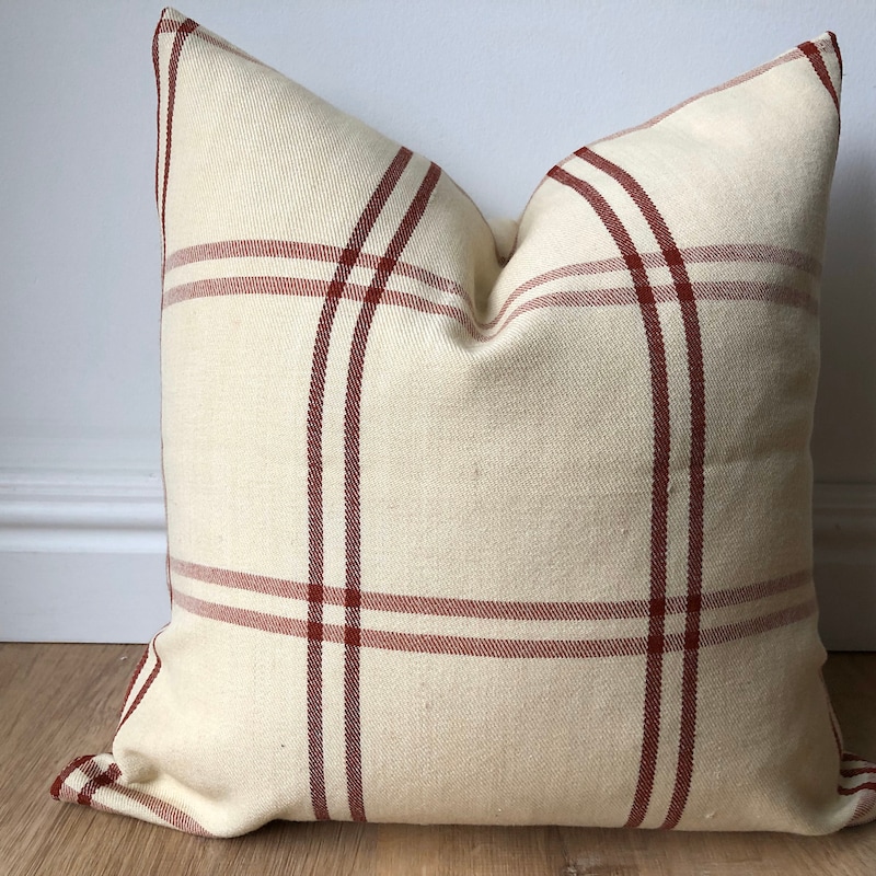 Red and off White Pillows - Etsy
