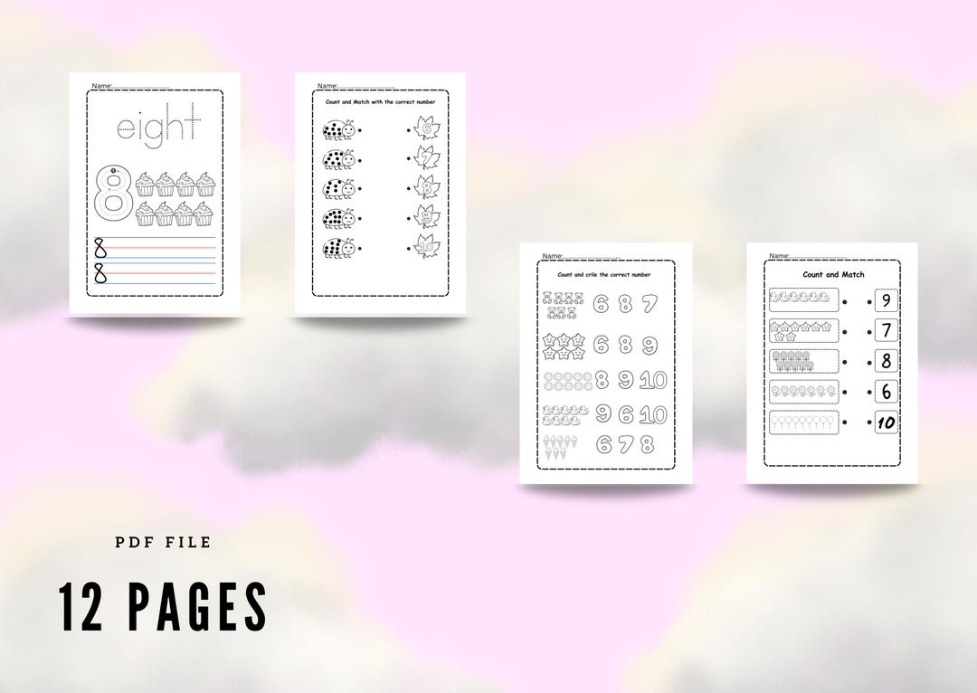 Numbers 6 to10 Mathe Arbeitsblätter PDF | Ausdruckbare Zahlenübungen ...