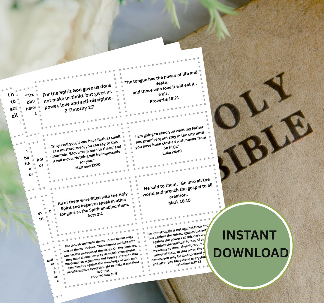 Bible Verse Printable Art, Digital Download,24 Verses, Christian ...