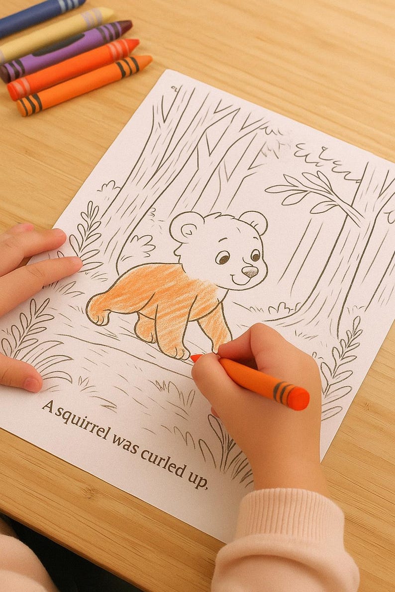 A Printable Bedtime Storybook Coloring Pages for Kids - Etsy