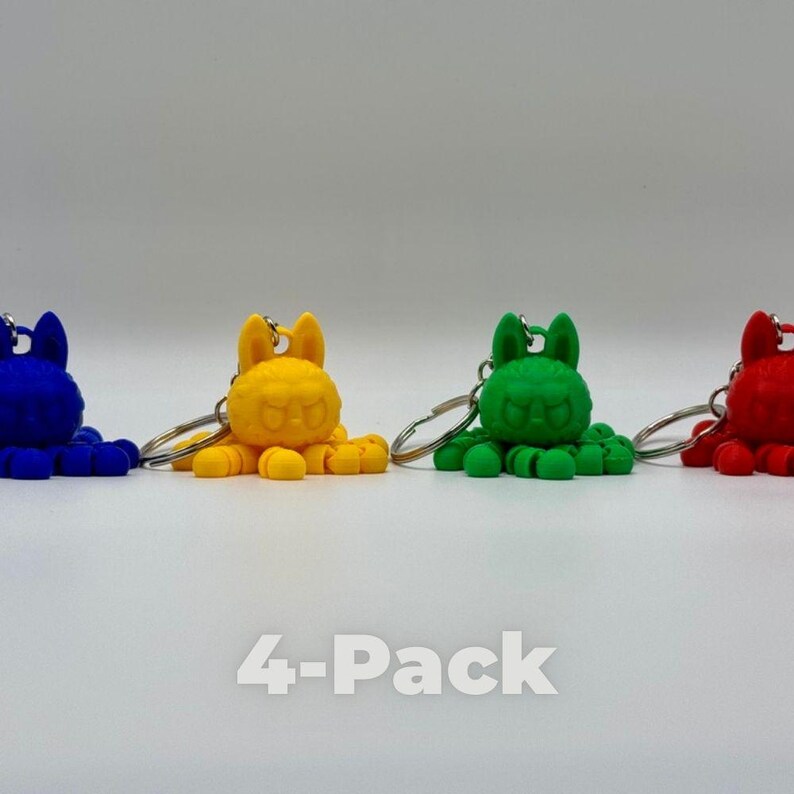 Cute Fidget Labubu Octopus Keychain – Articulated 3D Printed Toy ...