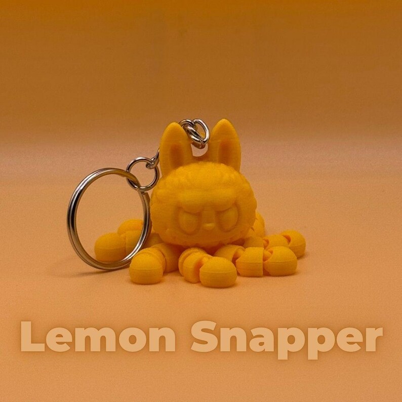 Cute Fidget Labubu Octopus Keychain – Articulated 3D Printed Toy ...