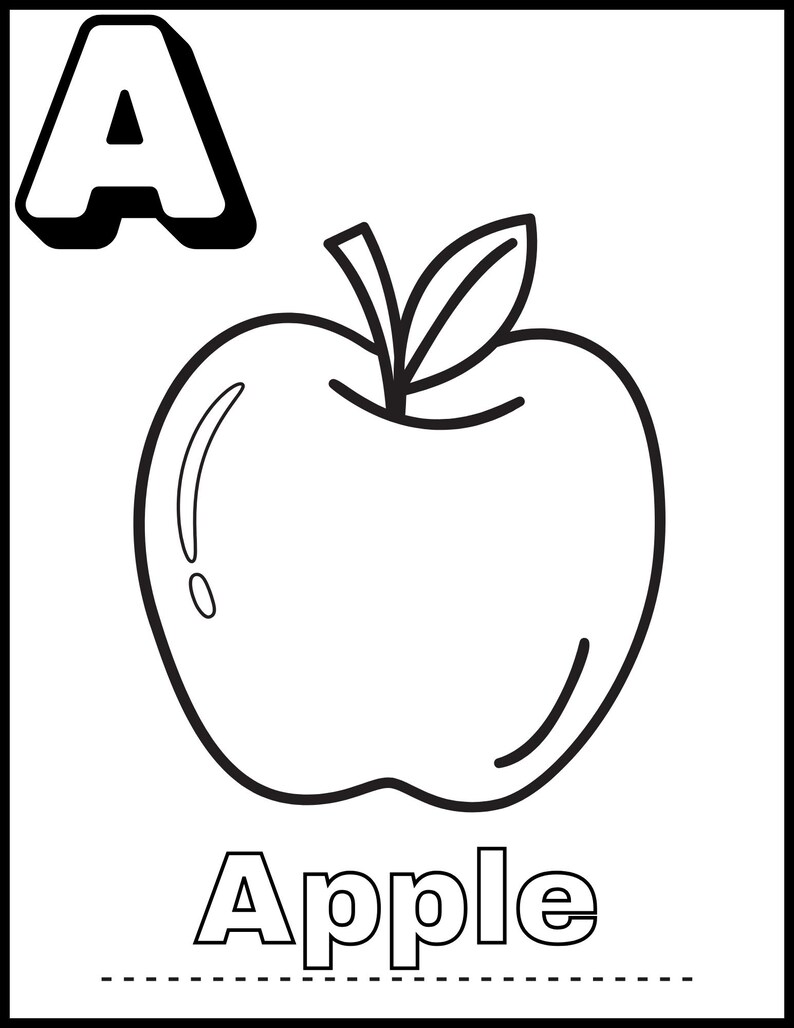 Alphabet Food Coloring Pages – A to Z Printable Worksheets | 26 Letter ...