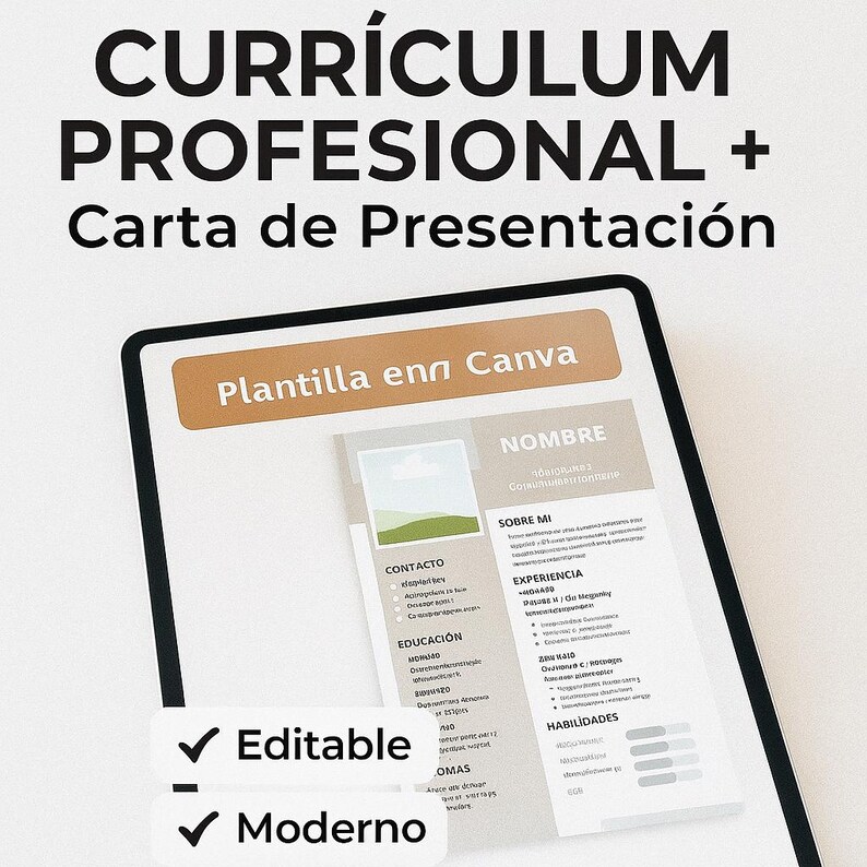 Editable Professional Resume Template in Canva | Modern, Easy to Use - Etsy