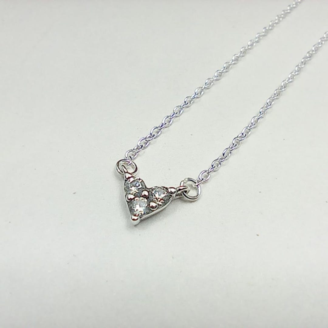 Pandora Kette Collier Triple Stone Heart Collier Silver Necklace 45cm ...