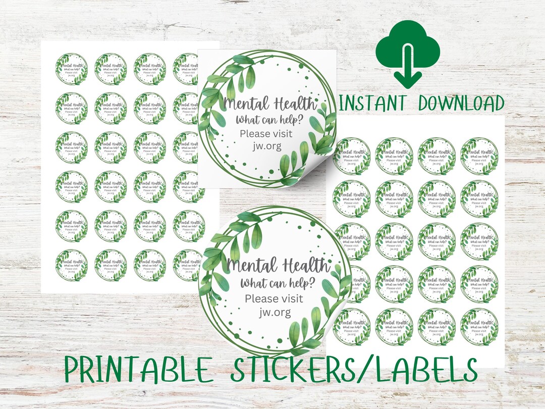 Mental Health Printable Stickers: JW Ministry, Letter Writing, Gift ...