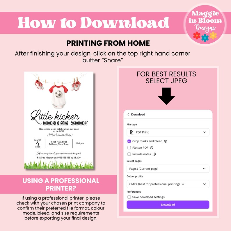 Little Kicker Coming Soon Baby Shower Invitation & E-vite | Editable ...