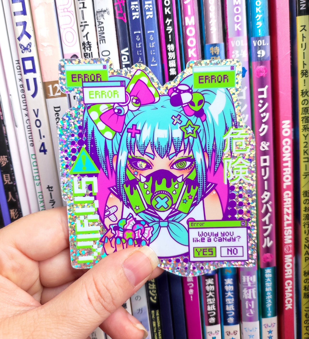 Cyber Japanese Goth Girl Harajuku 10 Cm Waterproof Glitter Colorful ...