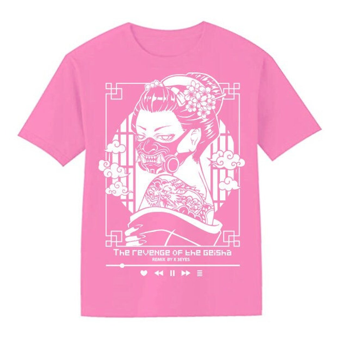 Aesthetic Geisha Yokai Oni T-shirt PINK 3eyes Japanese Goth Gothic ...