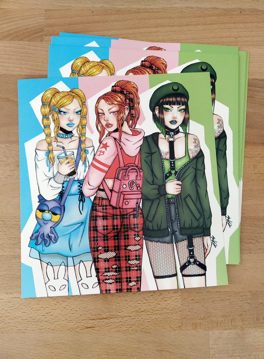 Powerpuff Girls Goth Pastel Print Supernenas - Etsy