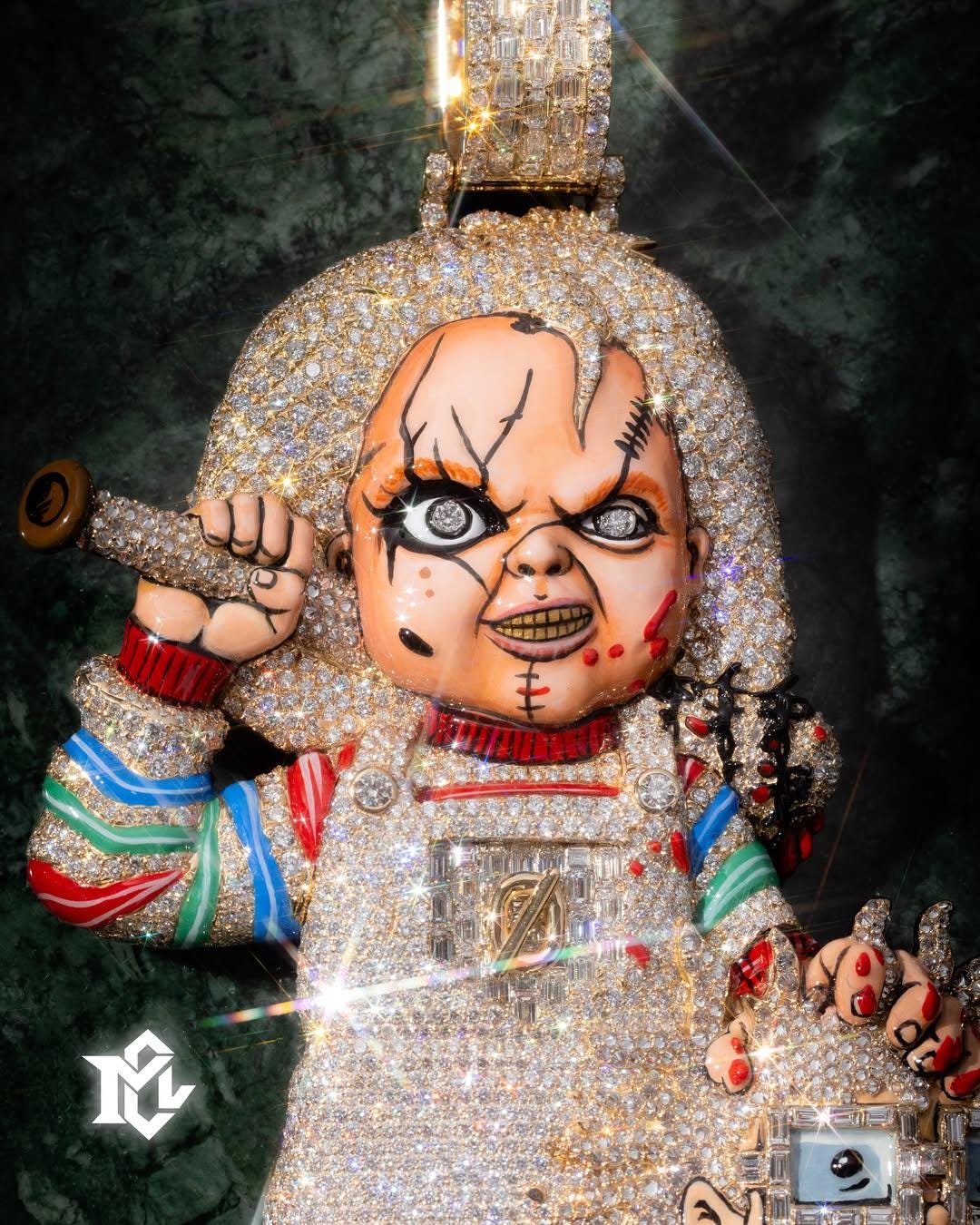 3D Chucky Pendant VVS Moissanite Diamond | Fully Iced Out Hip Hop ...