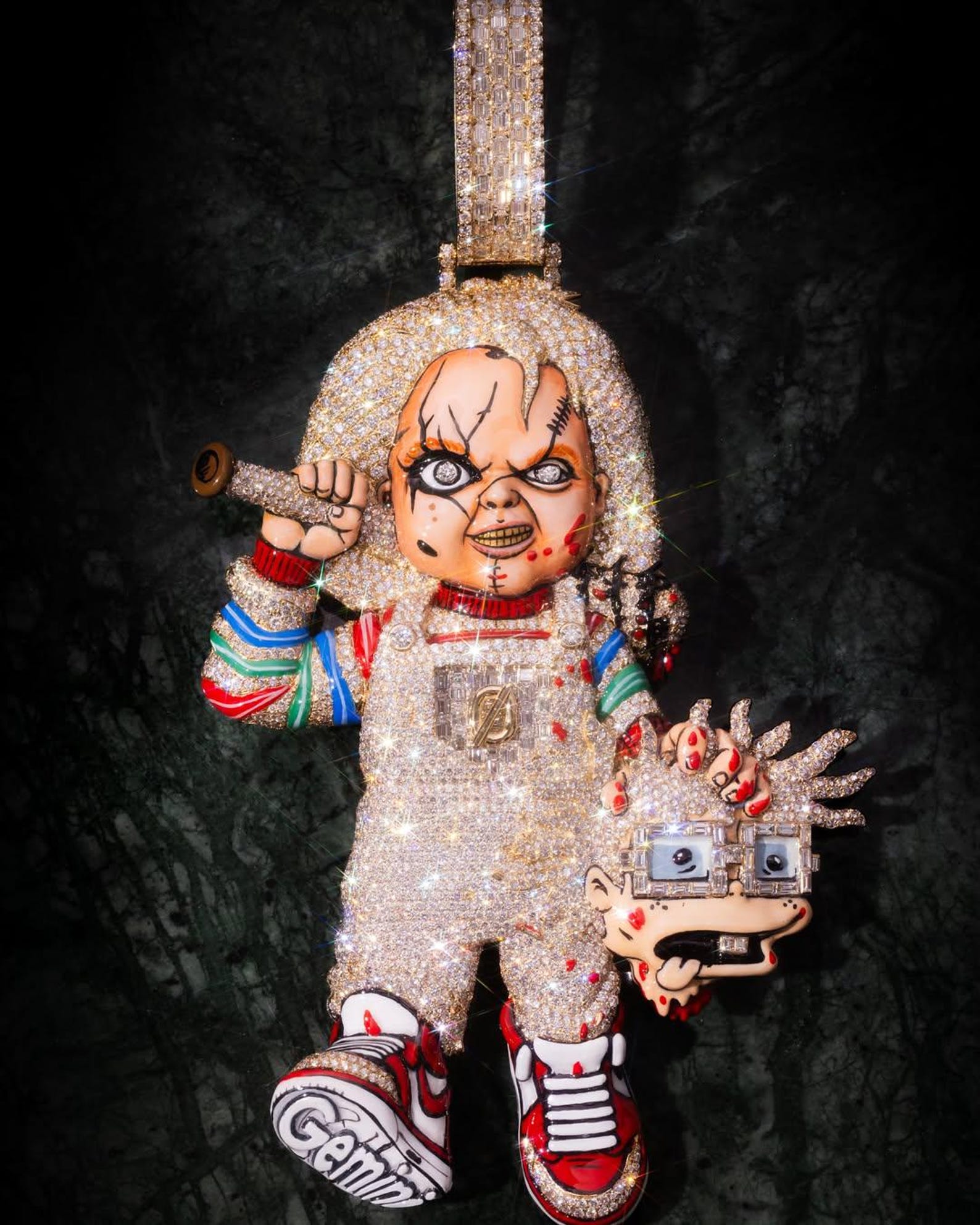 3D Chucky Pendant VVS Moissanite Diamond | Fully Iced Out Hip Hop ...