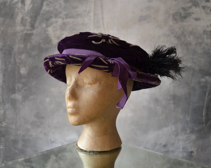 Edwardian Purple Velvet Hat - Etsy