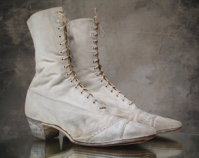 Victorian Steampunk Canvas Boots - Etsy