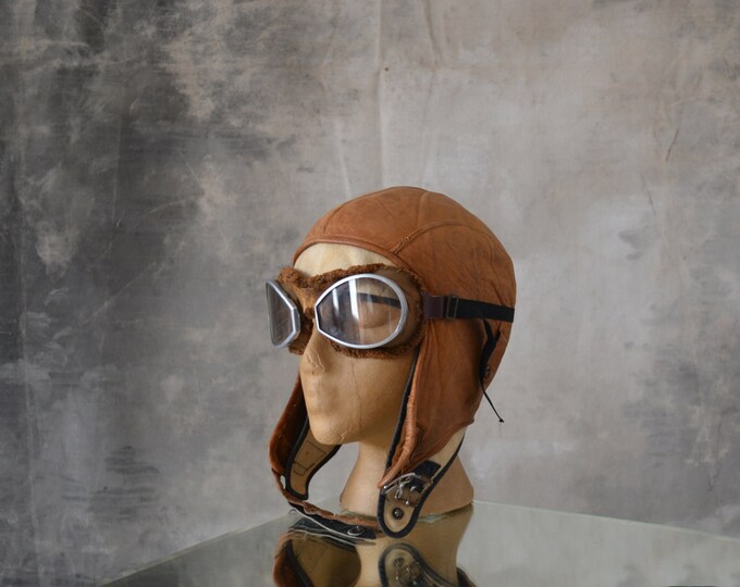 1920s Aviator Airmail Goggles and Helmet - Etsy