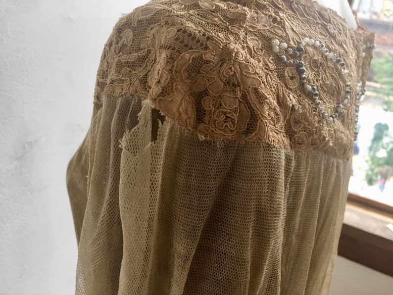 1920s Autumnal Gold Velvet Flapper Dress With Lace Cape | Etsy