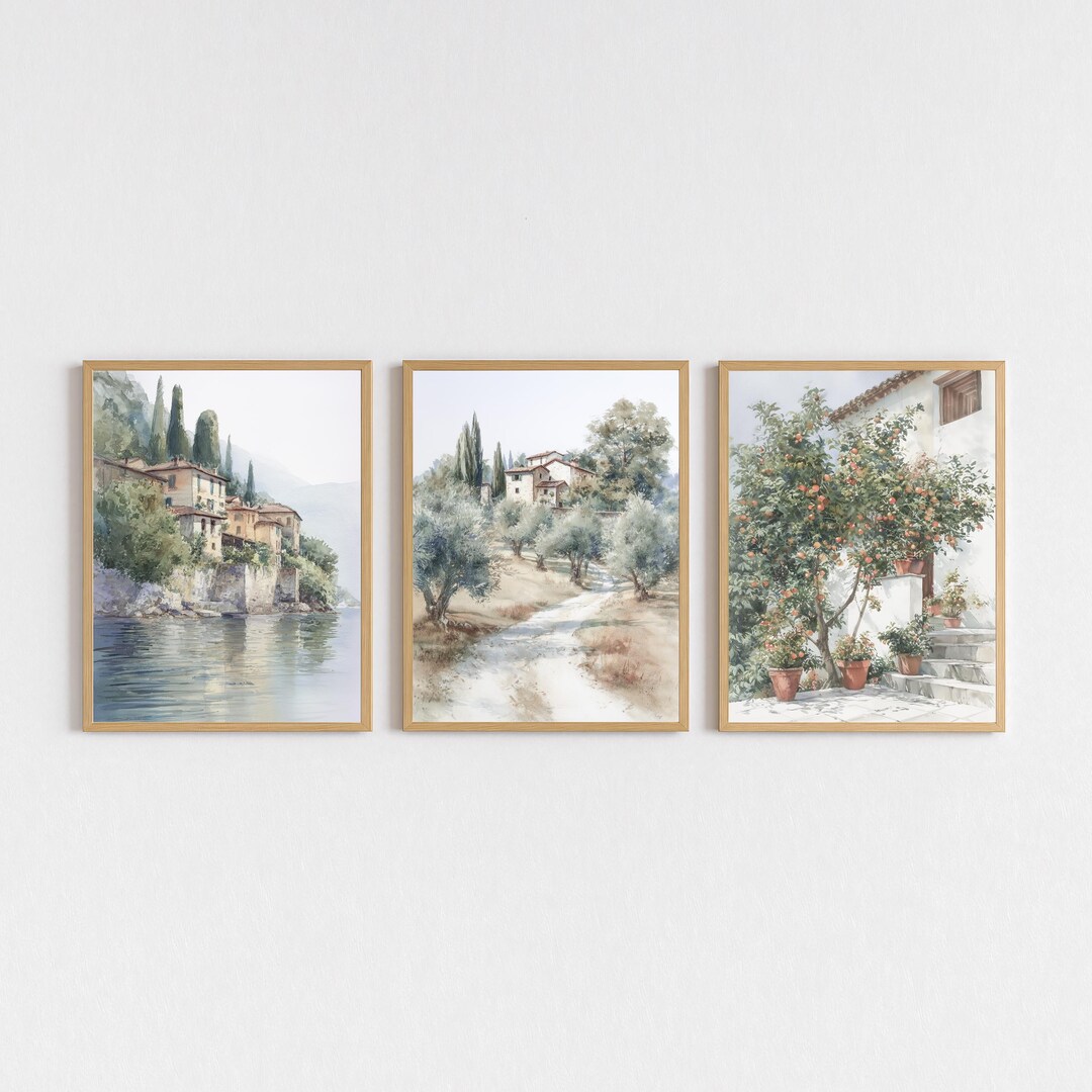 Tuscany Neutral Wall Art Set of 3 Prints | Sea Digital Download ...