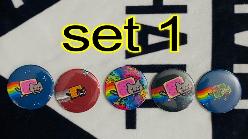 Nyan Cat Meme Pins Sets of 5 - Etsy