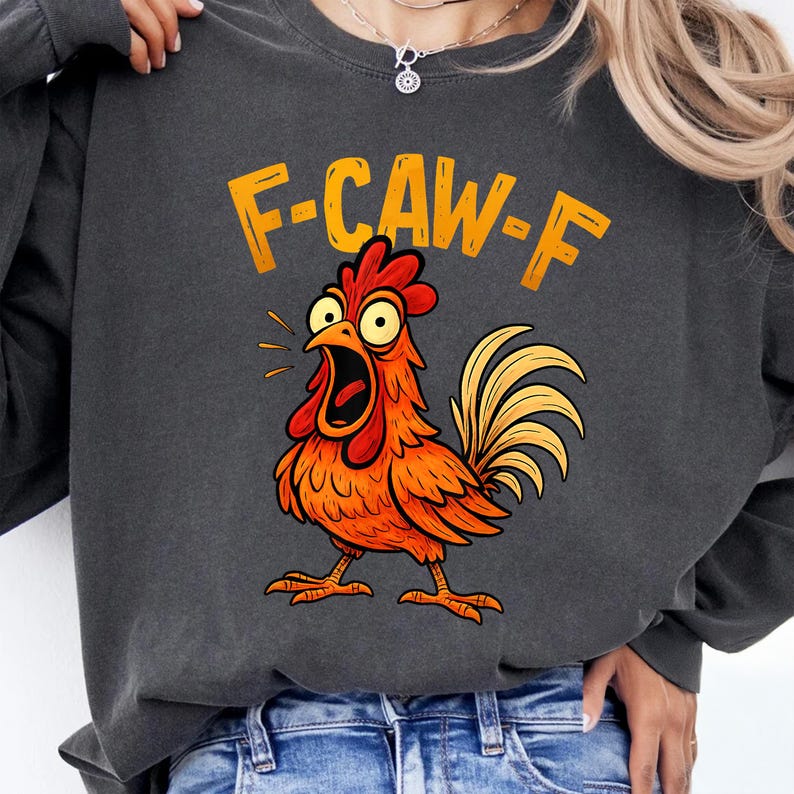 Funny Rooster Meme Png, Funny F-caw-f Chicken PNG, Crazy Hen Digital ...