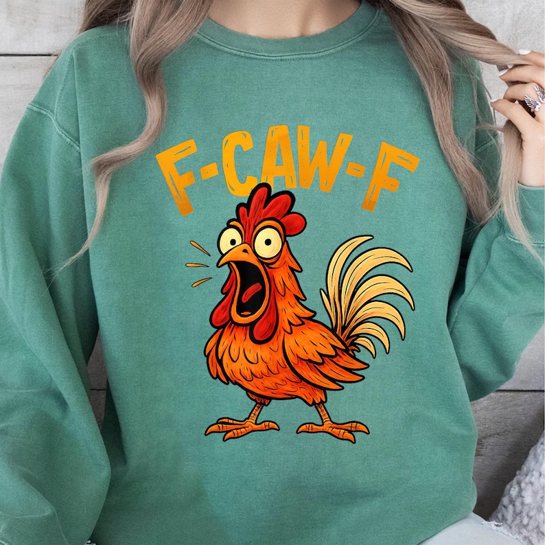 Funny Rooster Meme Png, Funny F-caw-f Chicken PNG, Crazy Hen Digital ...