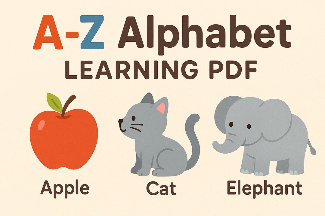 Alphabet A-Z Learning Book for Kids | Fun Educational PDF With Pictures ...