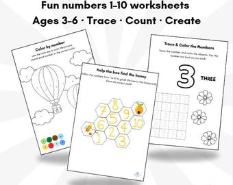 Numbers 1–10 Activity Pack | 20 Printable Worksheets | Fun Math for ...