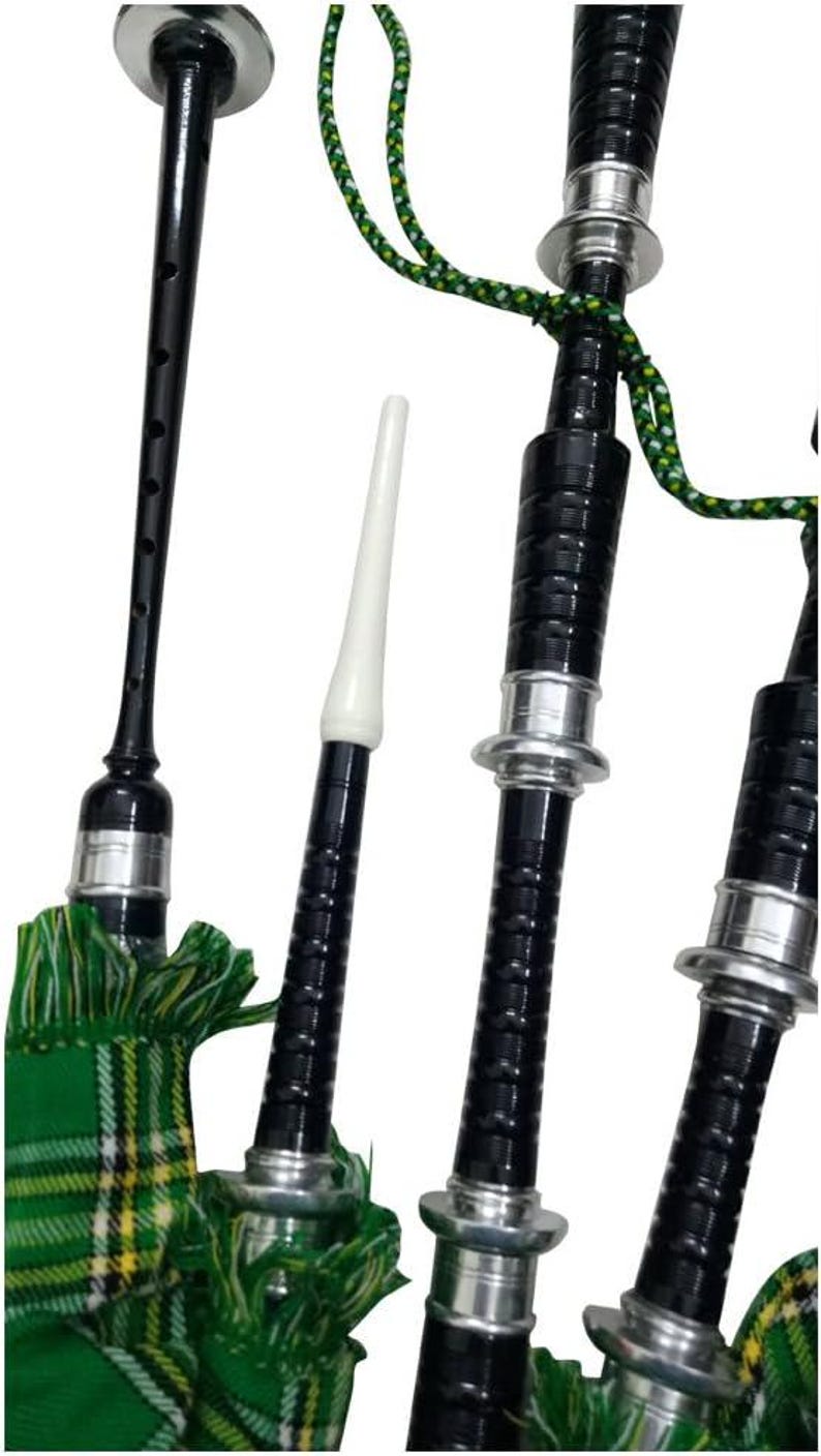 Scottish Great Highland Black Bagpipe With Silver Mounts Handmade ...