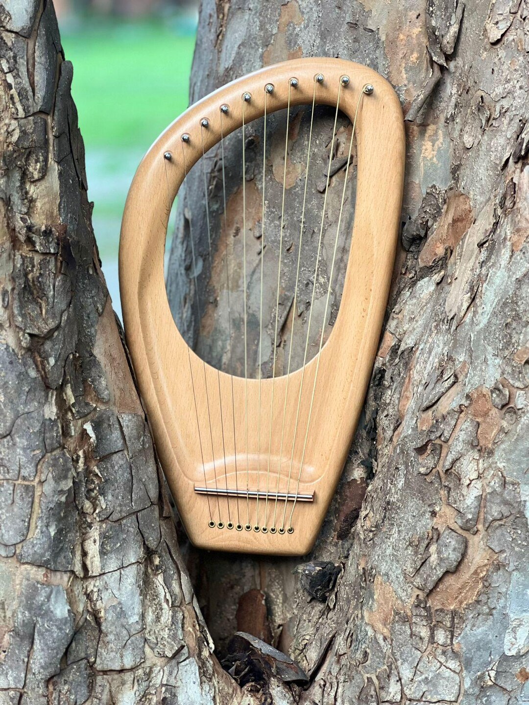 Lyre Harp 10 Strings Lever Lyre Harp Handmade Beechwood Lyre Harp ...