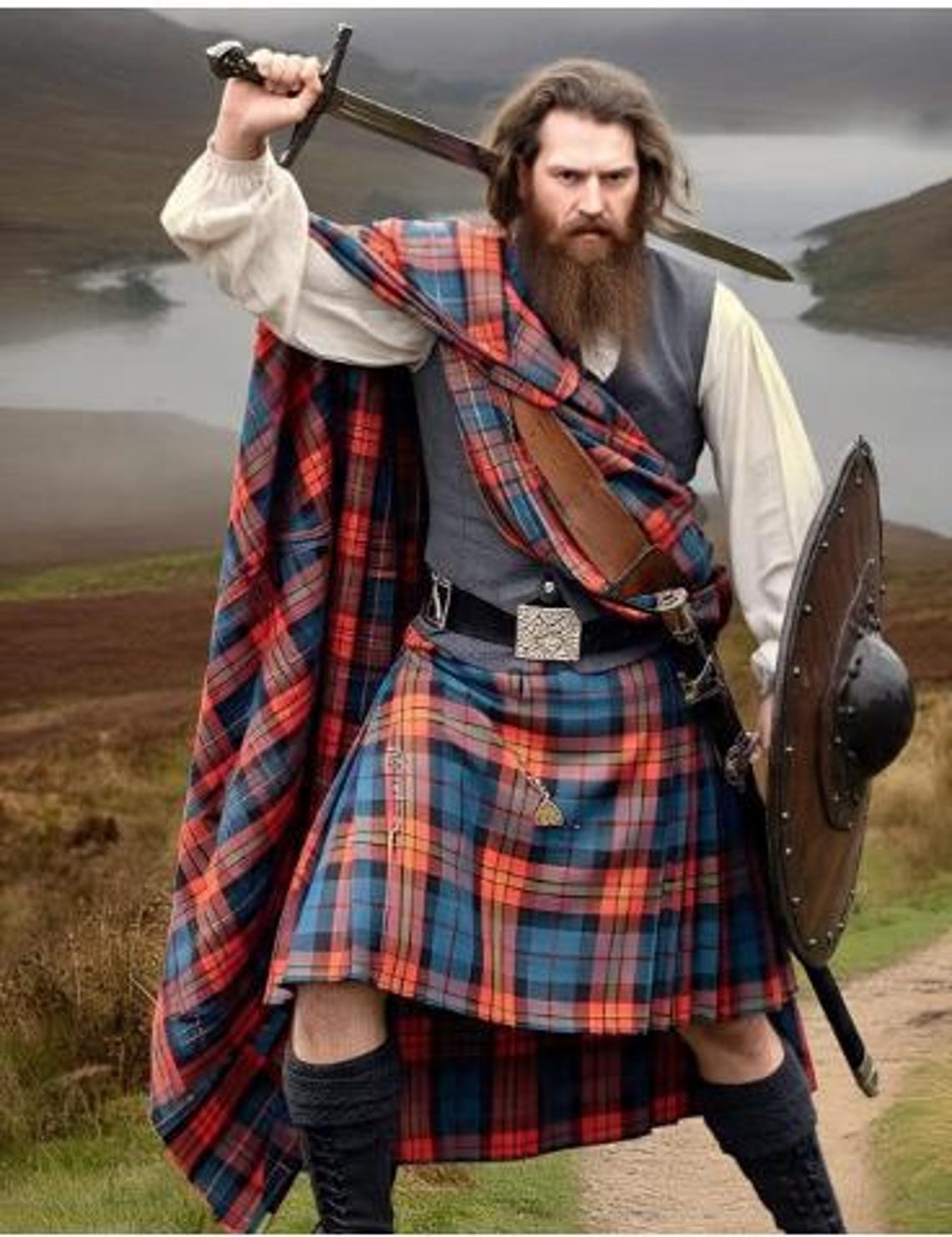 Scottish Great Kilt Traditional Tartan Great Kilt Handmade Highland ...