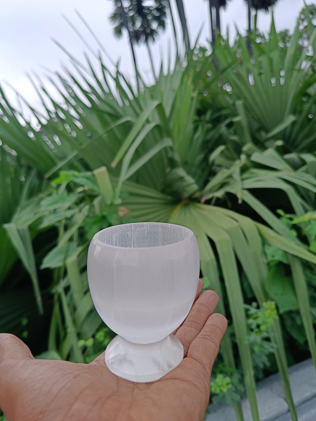 Selenite Crystal Wine Glass | Charging, Cleansing & Spiritual ...