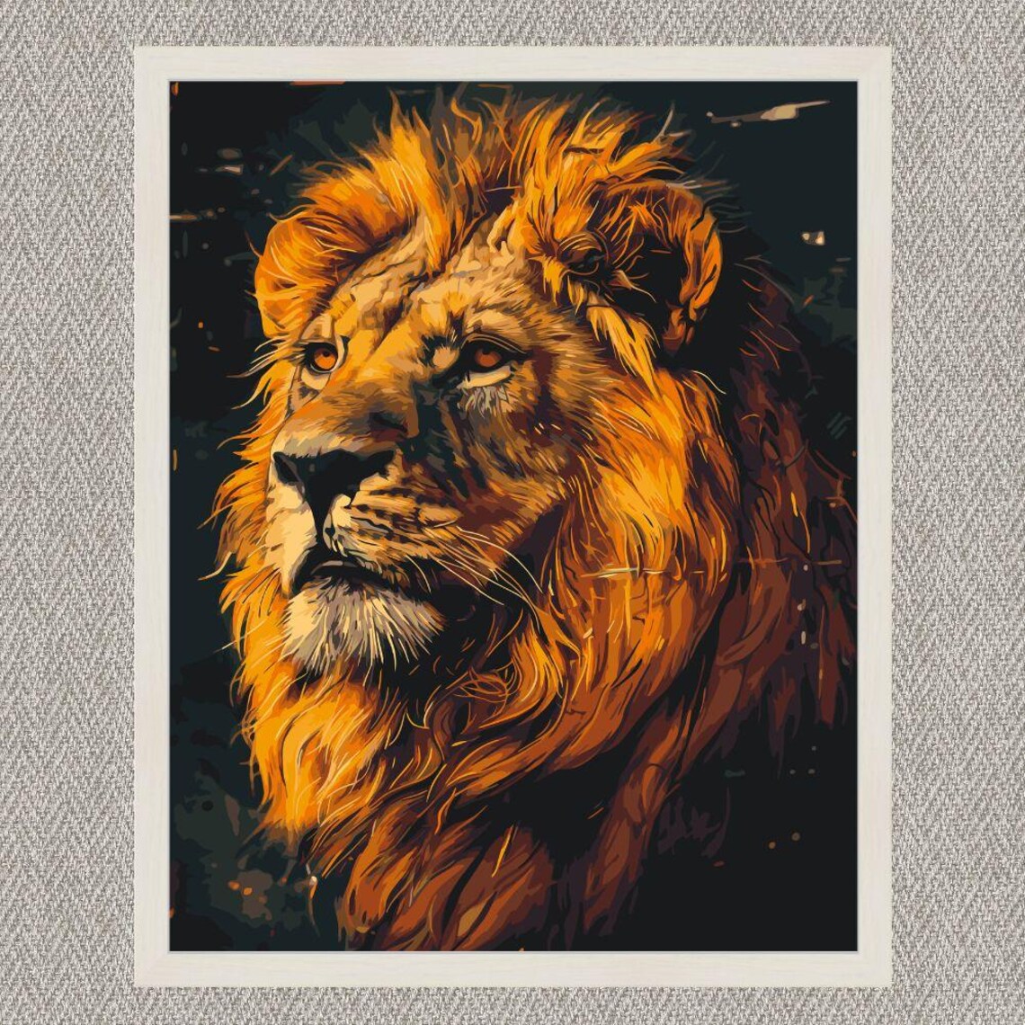Majestic Lion Paint by Numbers Set With Brushes and Acrylic Paints, DIY ...