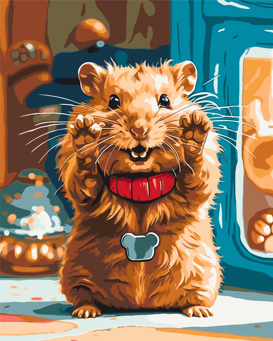 Cute Hamster Paint by Numbers Kit, DIY Painting Kit for Adults and Kids ...