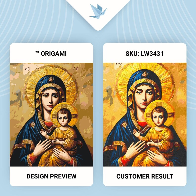 Paint by Numbers Religious Icons With Metallic Paints, Virgin Mary With ...