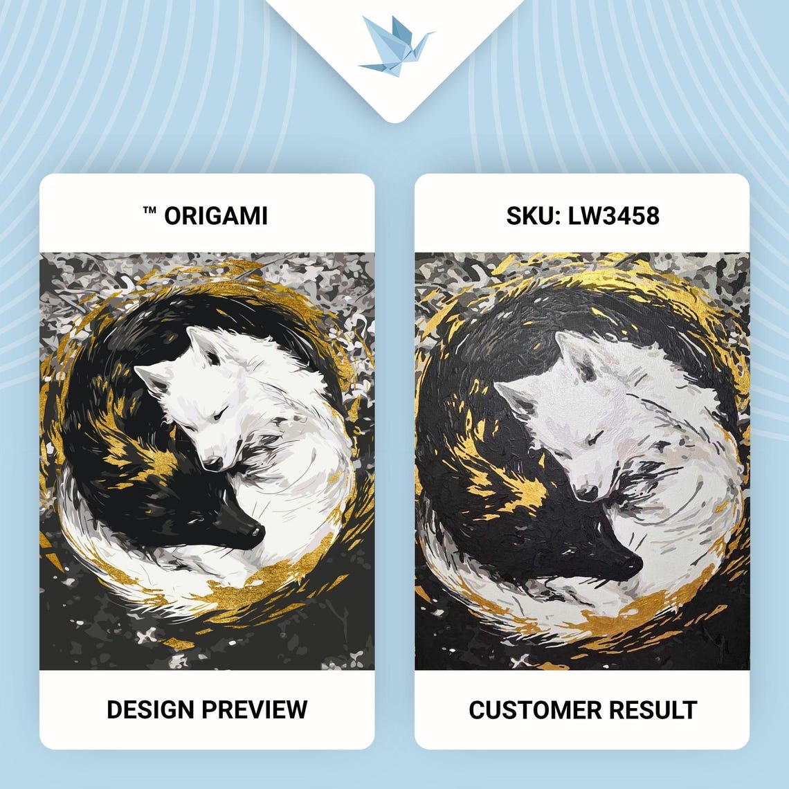 Wolves Yin Yang Paint by Numbers Kit, DIY Acrylic Canvas Kit With ...
