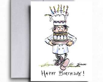 Funny Chef Birthday Card - Etsy