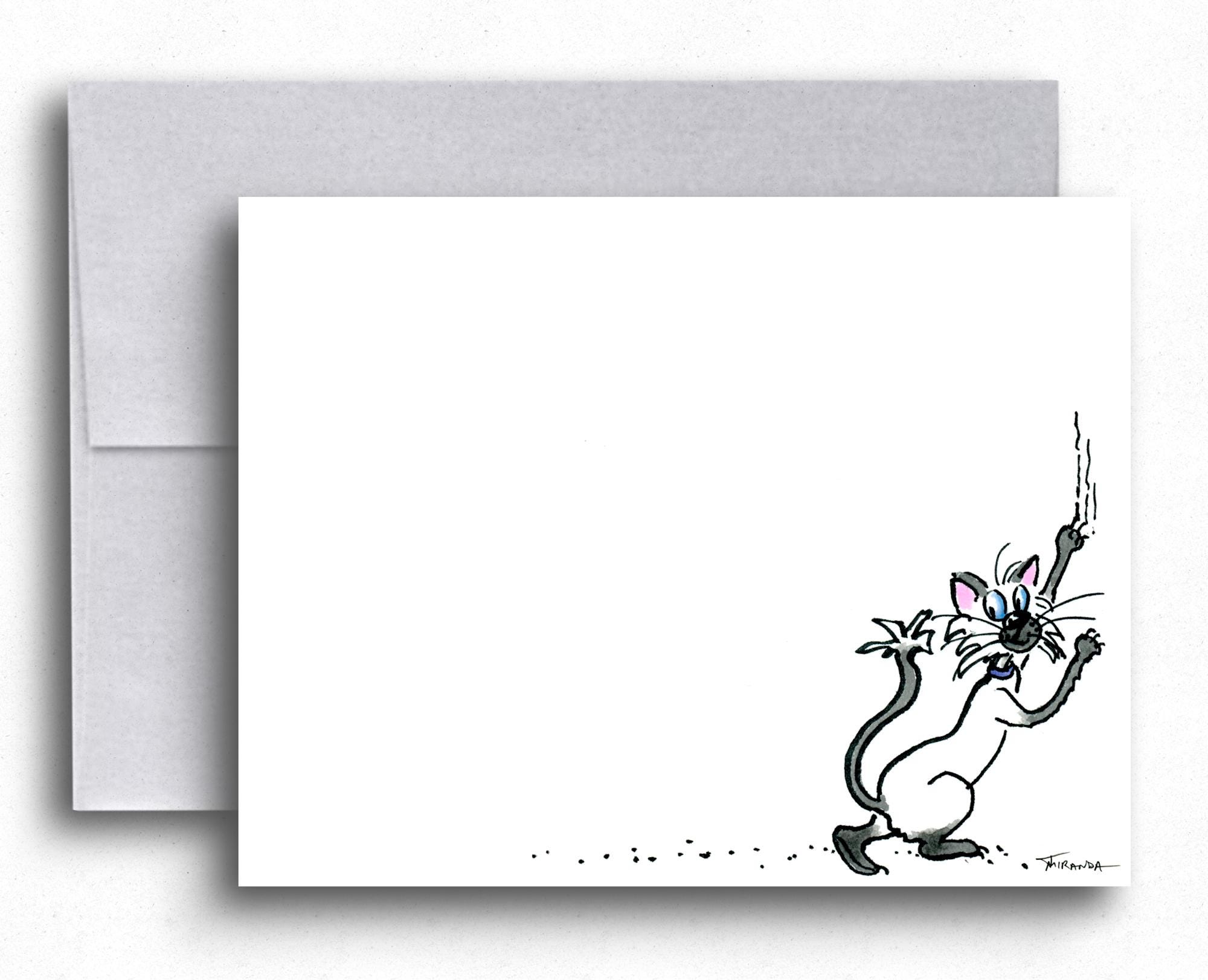 Boxed Set of 7 Flat Note Cards. Charming Stationery Flat Note Cards for ...