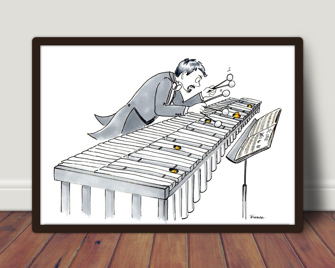 Whack a Mole Marimba Cartoon Illustration for Classical Music Lover ...