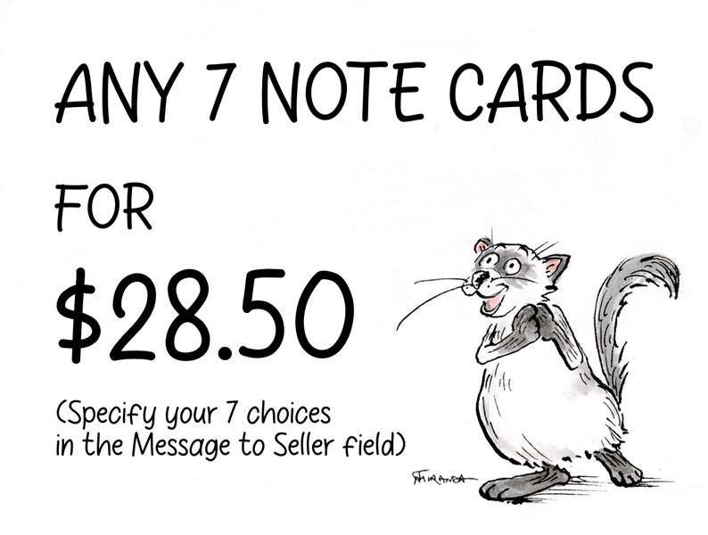 Boxed Set of 7 Flat Note Cards. Charming Stationery Flat Note Cards for ...