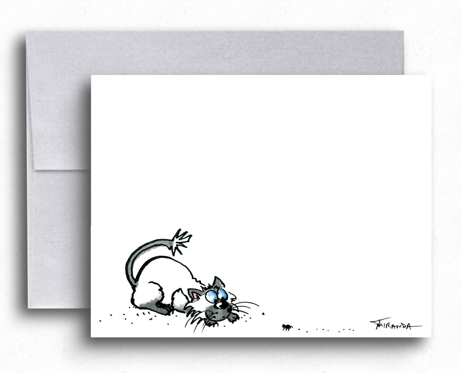 Funny Cat Notes Cat Note Cards Siamese Cat Art - Etsy