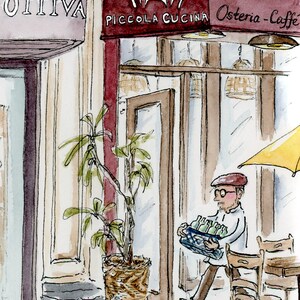 Piccola Cucina Soho Mini Print. Whimsical New York City Restaurant ...