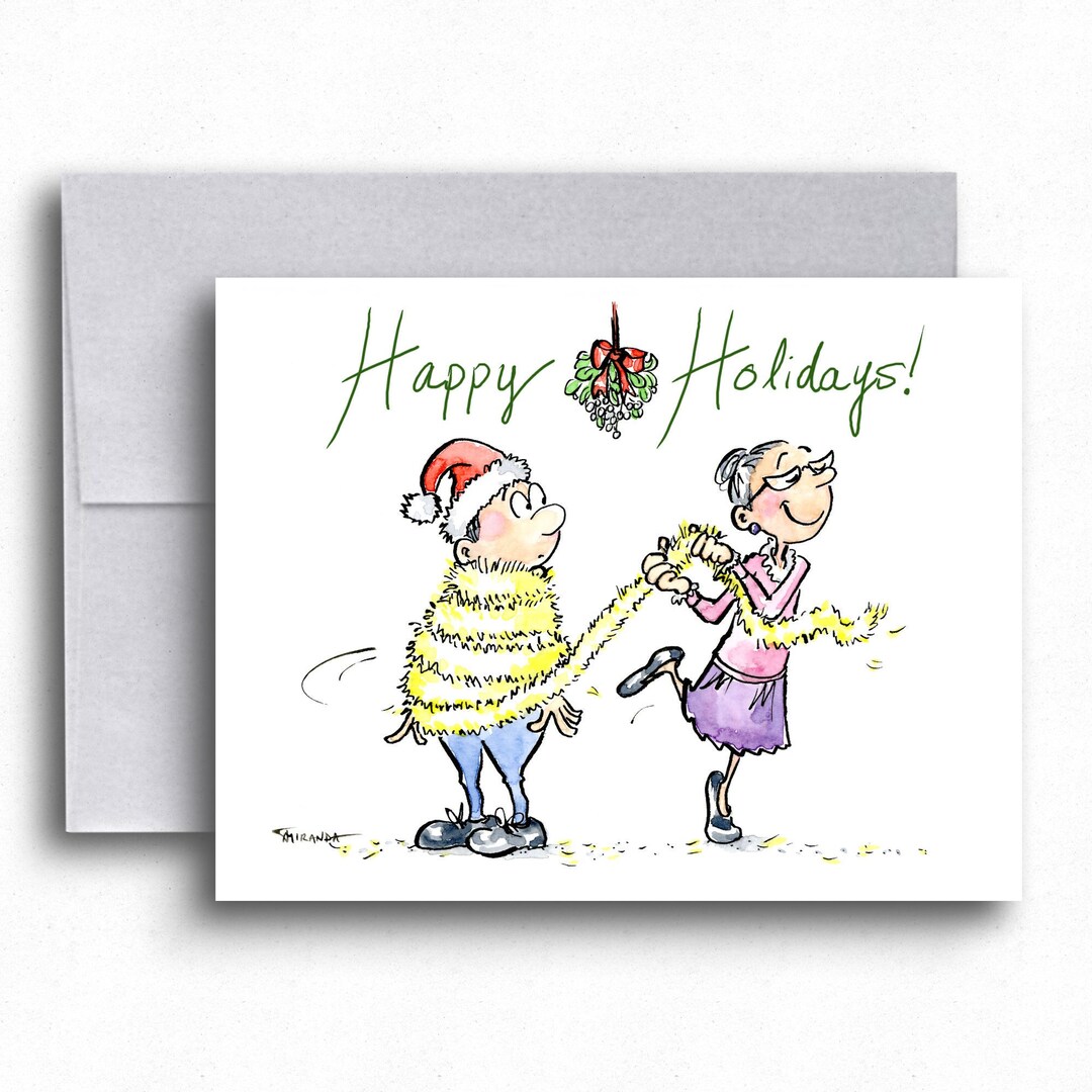 Humorous Holiday Cards, Happy Holidays Card, Funny Xmas Cards, Cartoon ...