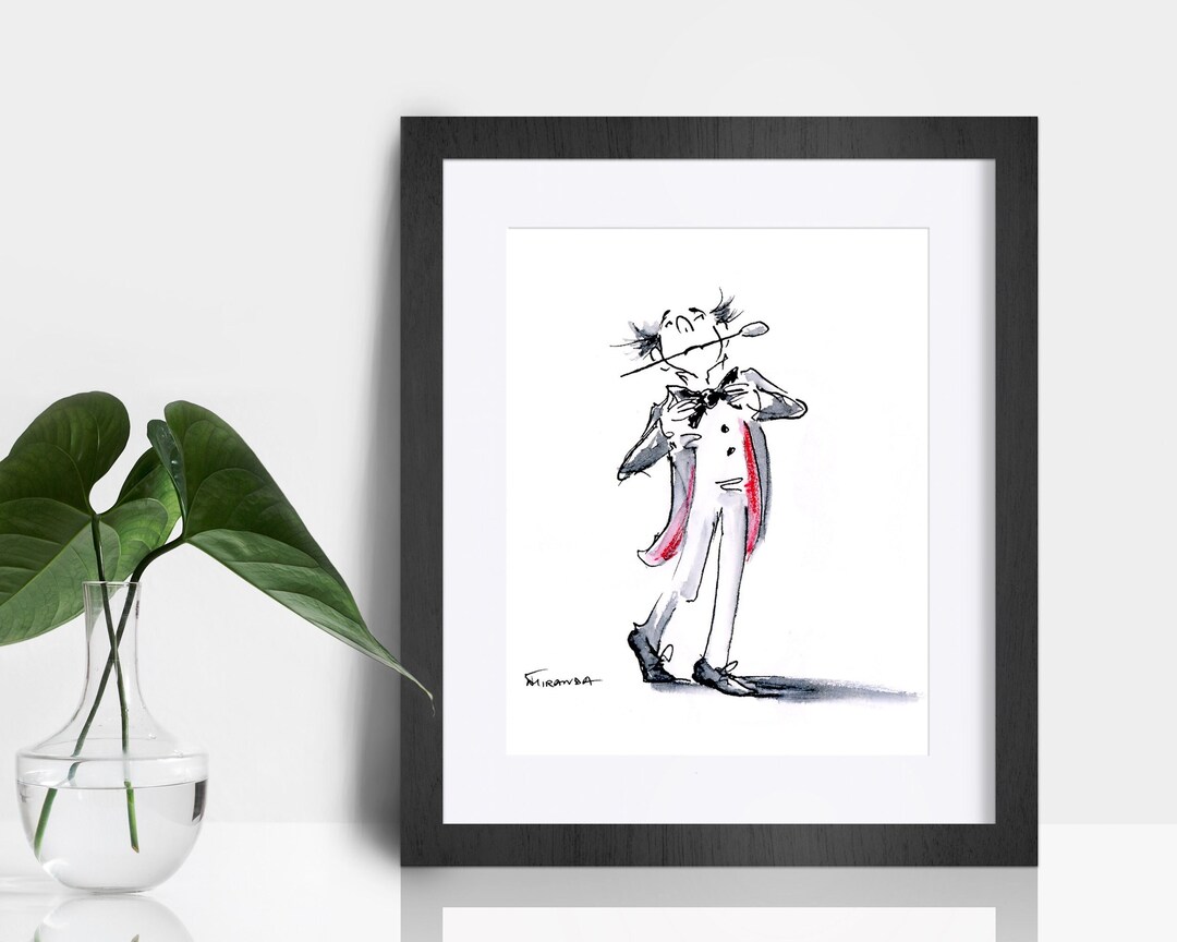 Musician Illustration - Maestro Cartoon - Etsy